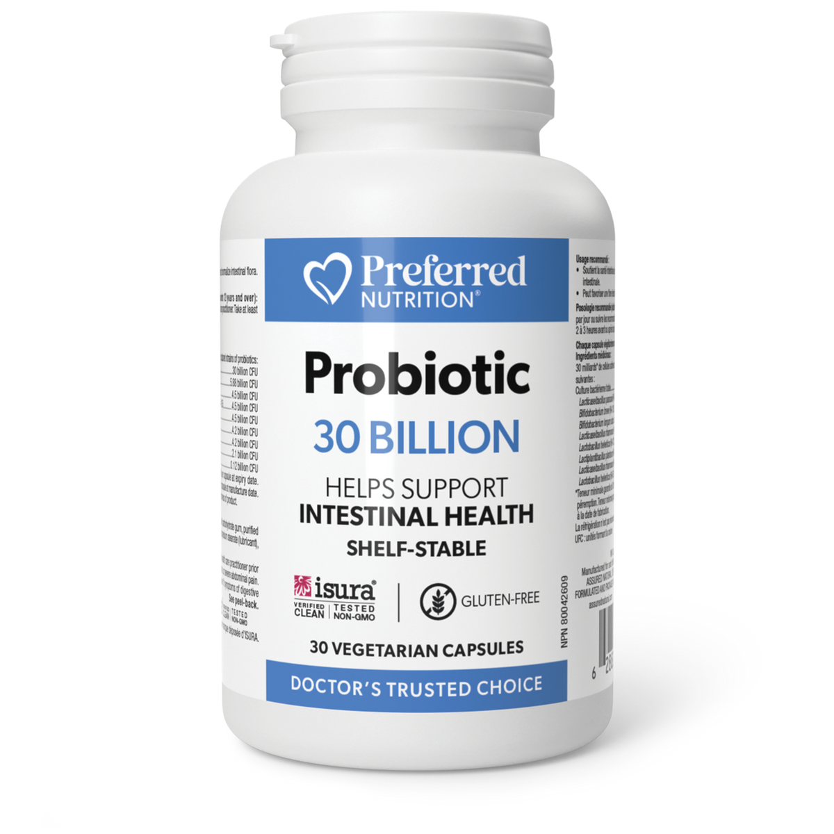 Preferred Nutrition Probiotic 30 Billion 30 Vegetarian Capsules — Inside U
