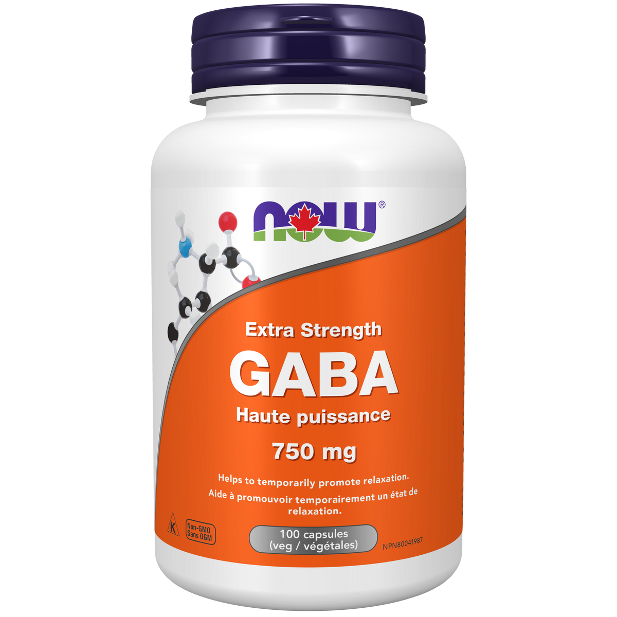 NOW Extra Strength GABA 750mg 100 Vegetarian Capsules — Inside U