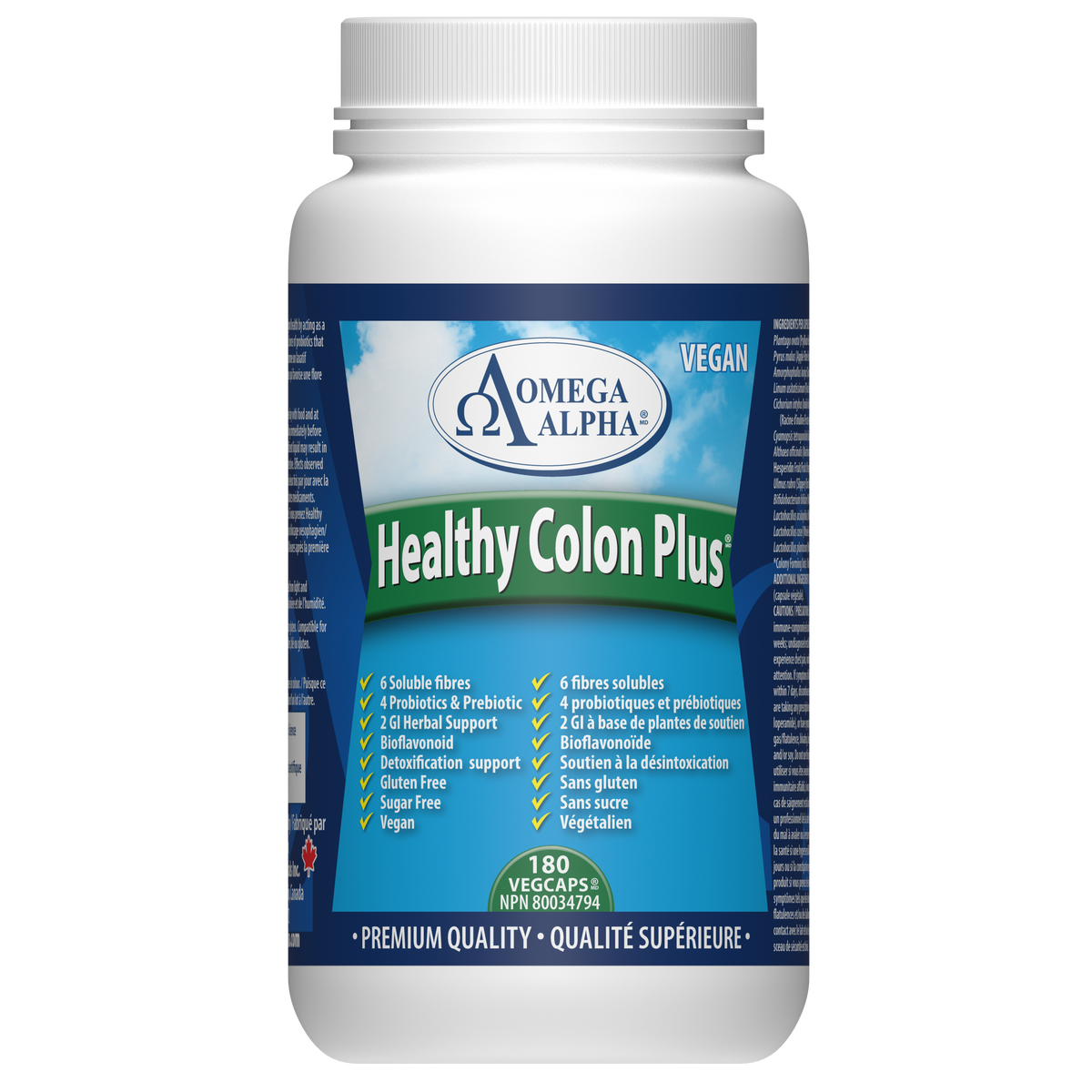 Omega Alpha Healthy Colon Plus 180 Vegetarian Capsules — Inside U