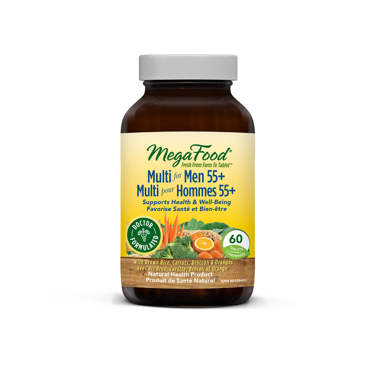 MegaFood Multi for Men 55+ 60 Tablets — Inside U