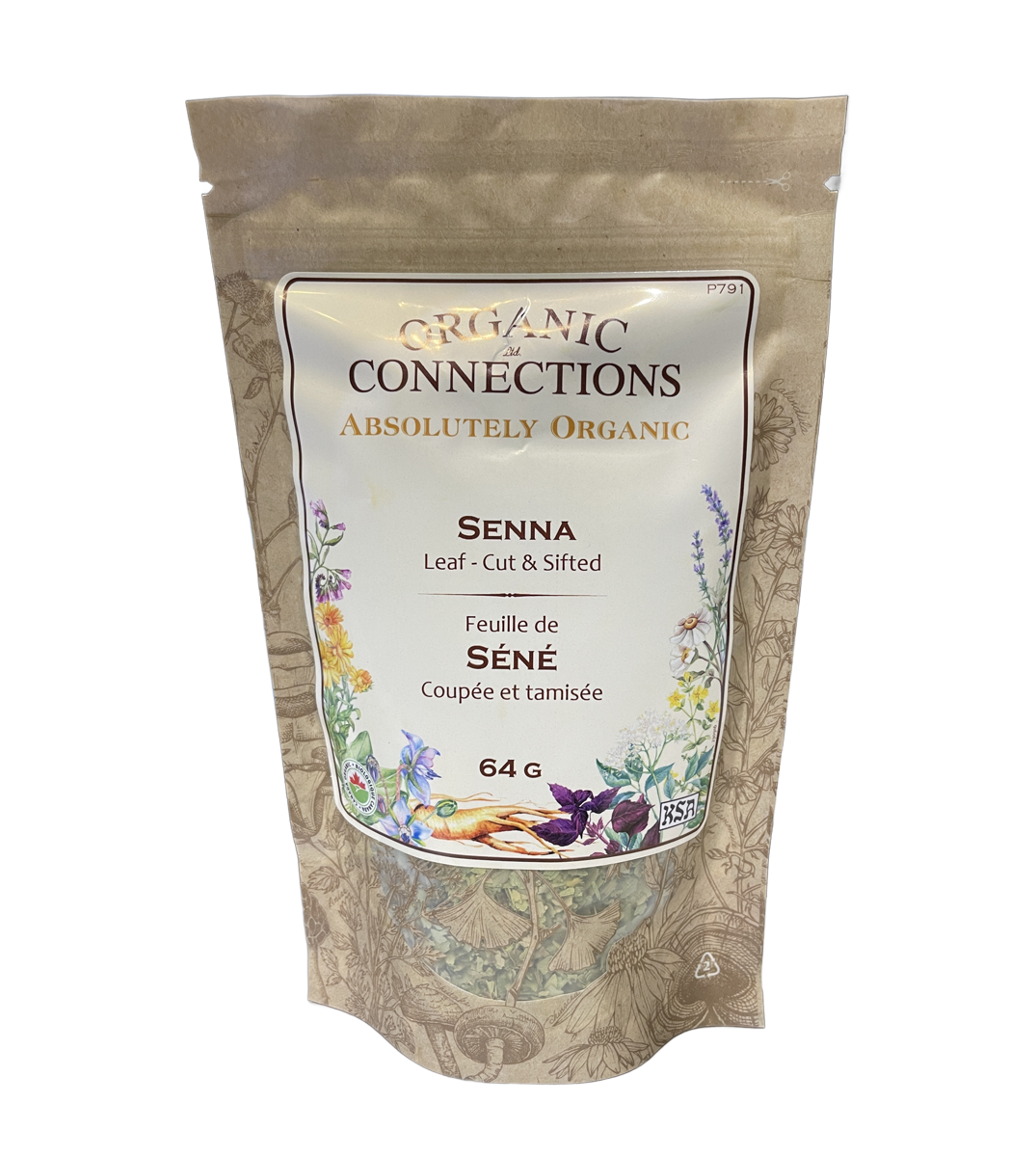 Organic Connections Organic Senna Leaf C/S 64g — Inside U