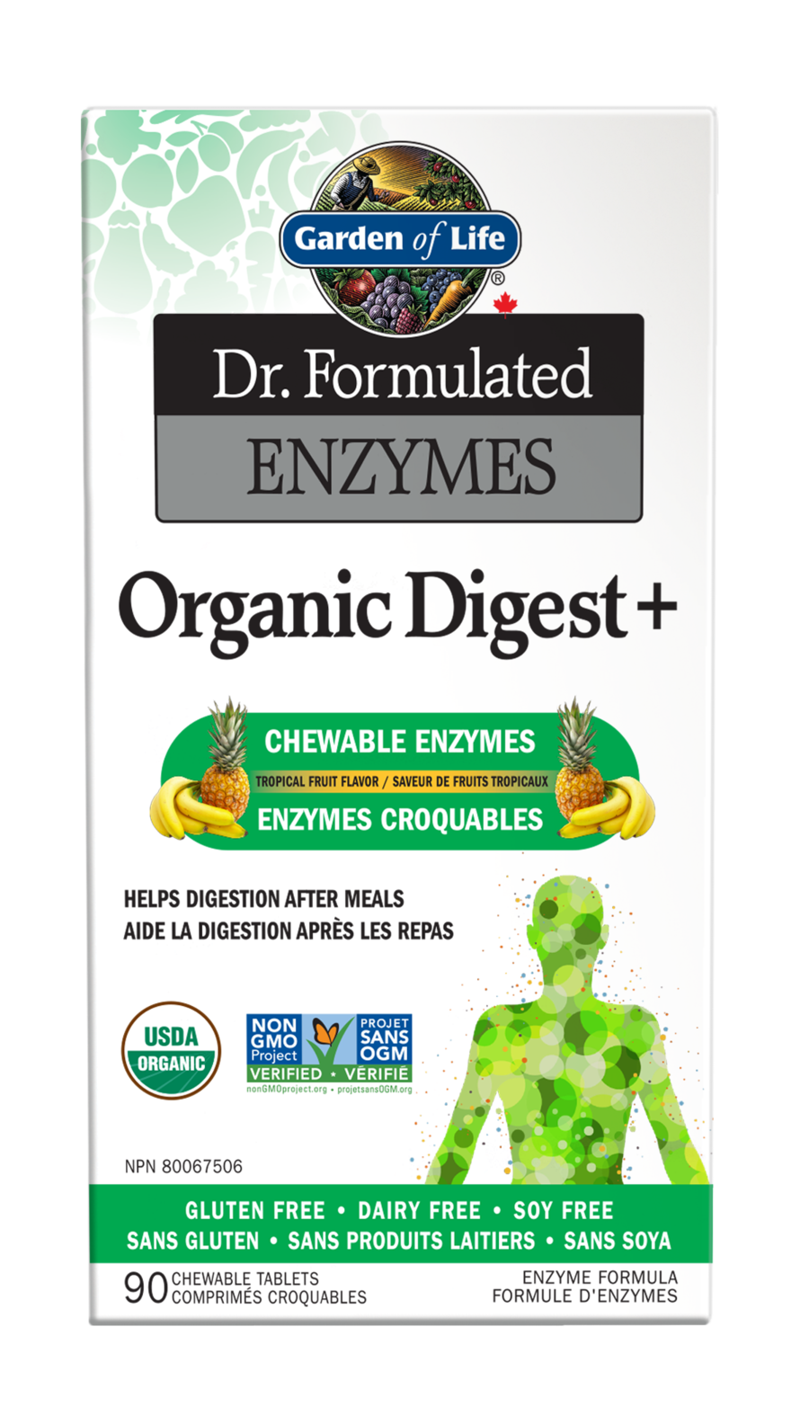 Garden of Life Dr. Formulated Enzymes Organic Digest+ 90 Chewable Tabl ...