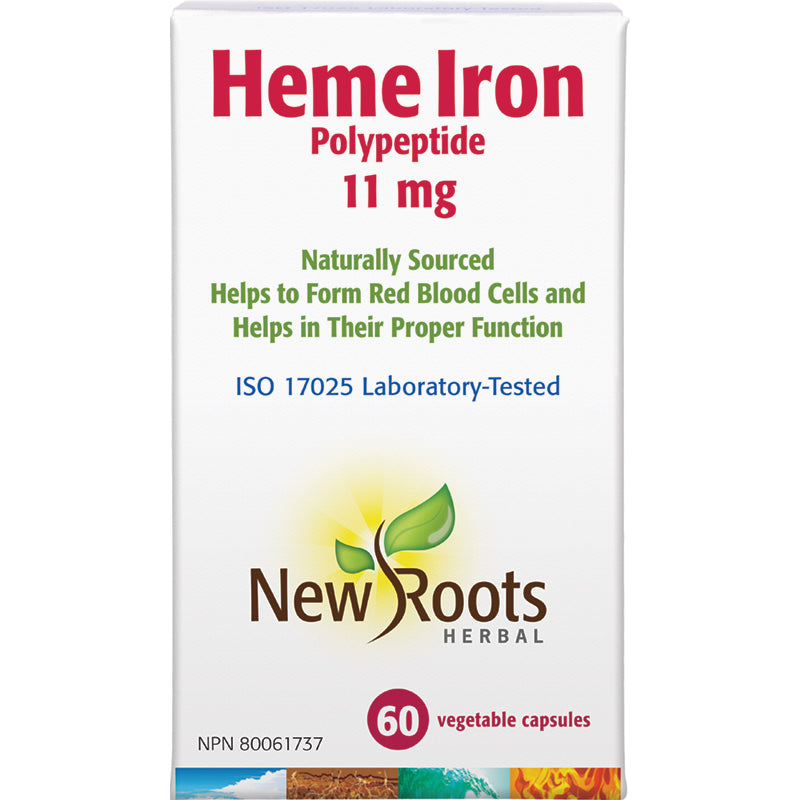 New Roots Heme Iron Polypeptide 11mg 60 Vegetarian Capsules — Inside U