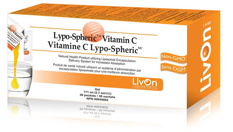 Livon Labs Lypo-Spheric LIPOSOMAL Vitamin C 1000mg 30-Packet Carton — Inside U