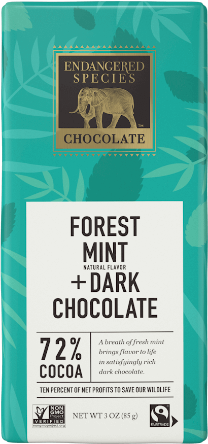 Endangered Species Forest Mint + 72% Dark Chocolate Bar 85g — Inside U