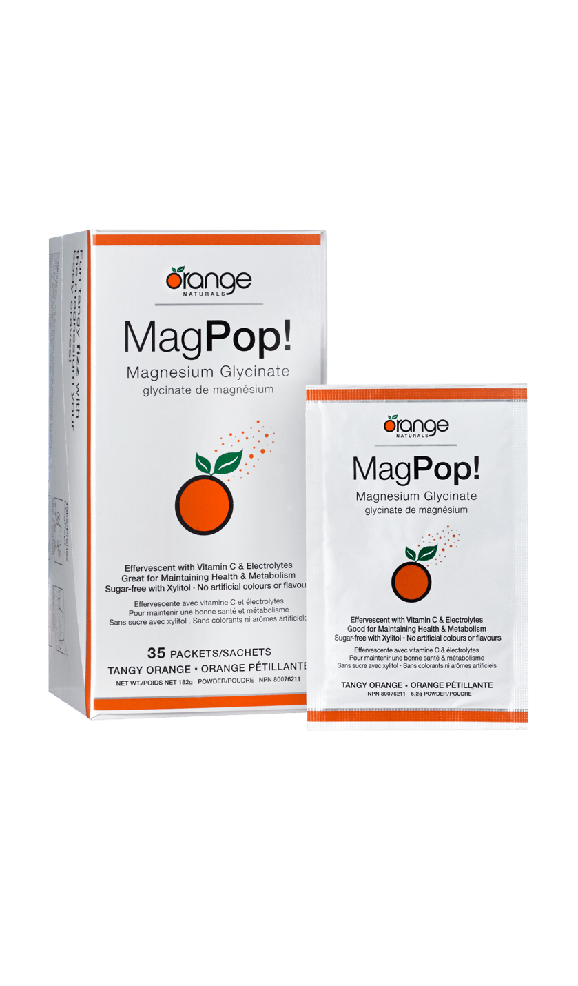 Orange Naturals MagPop! Magnesium 35 Packets — Inside U